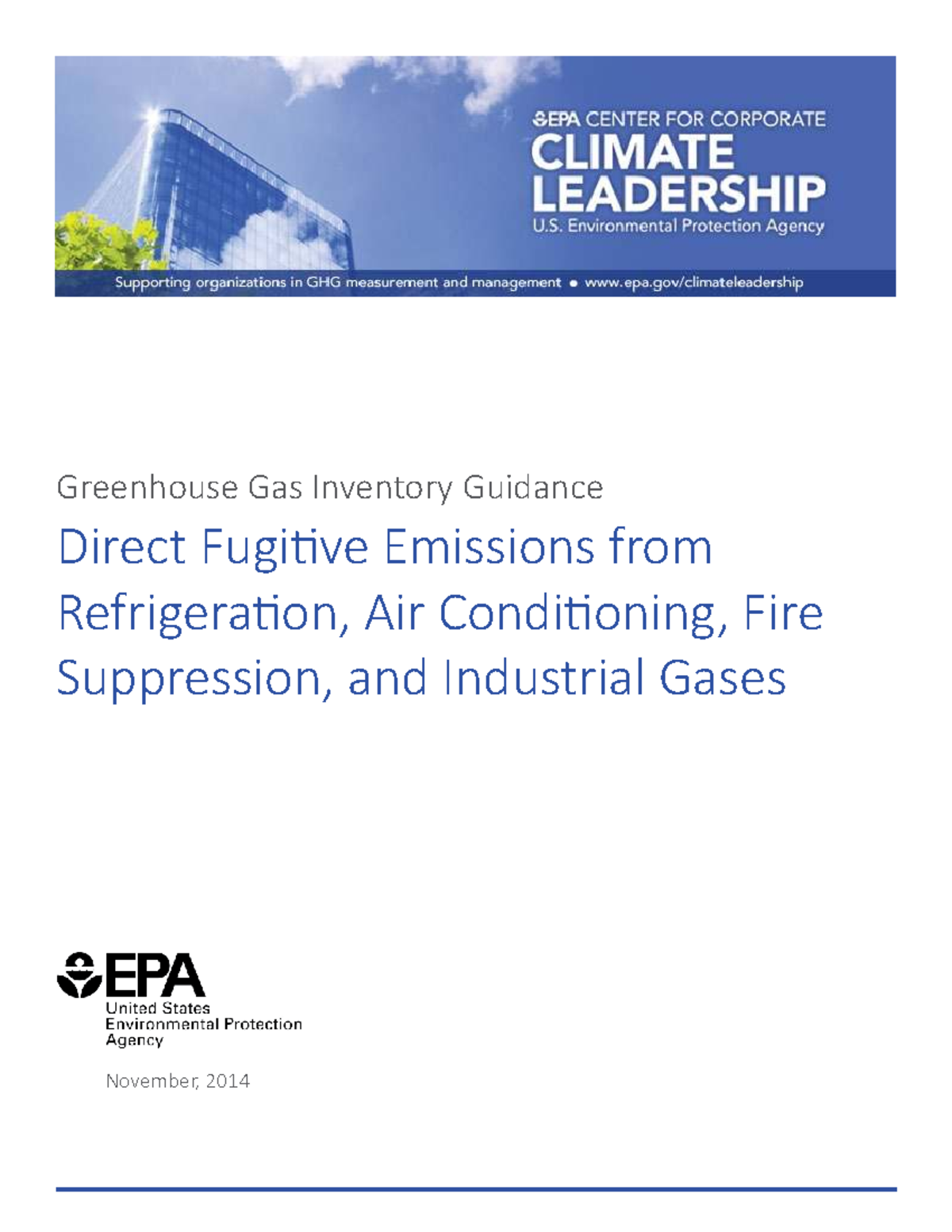 U.S. EPA GHG Inventory Guidance: Direct Fugitive Emissions from ...
