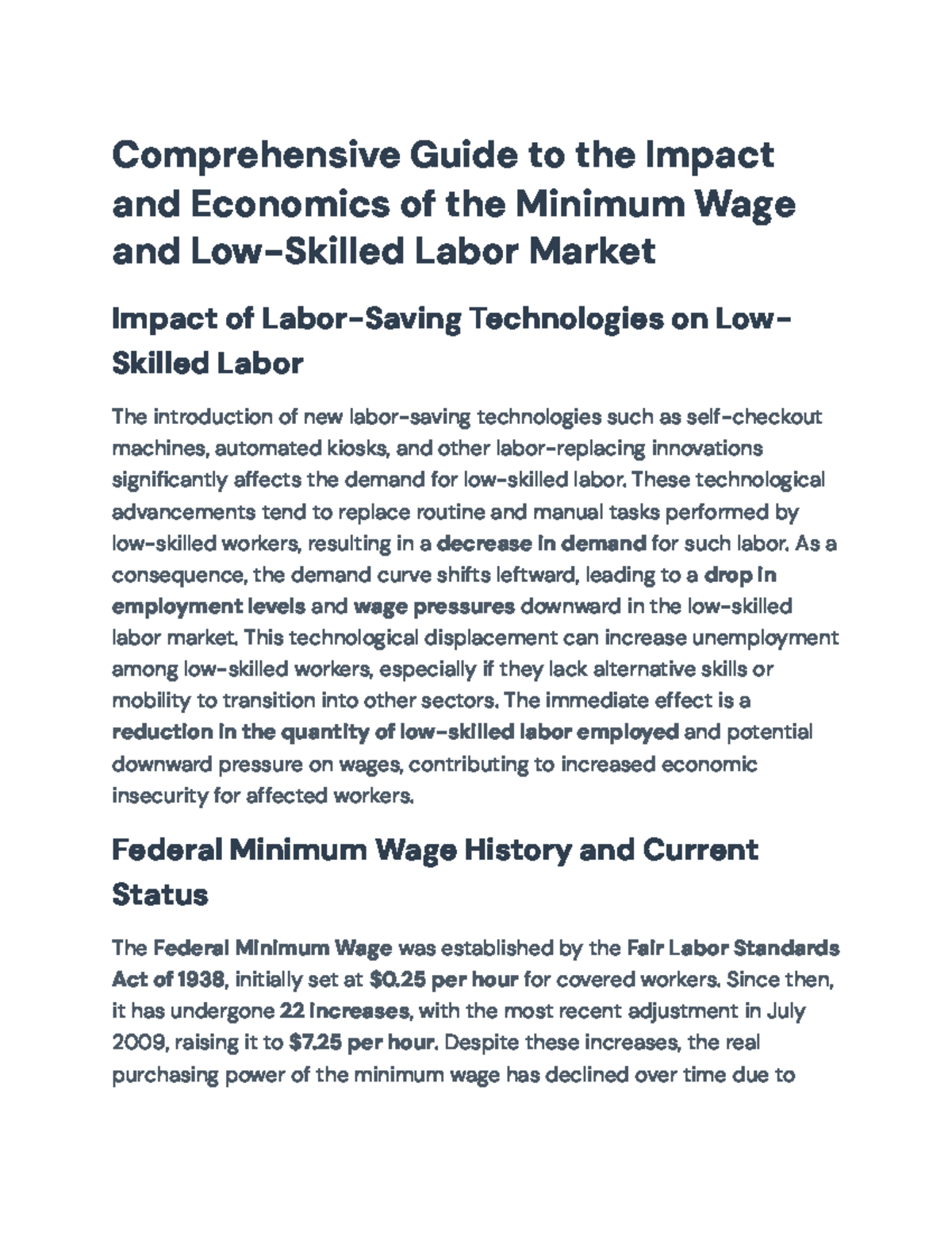 Comprehensive Guide to Minimum Wage Economics and Labor Market Effects ...