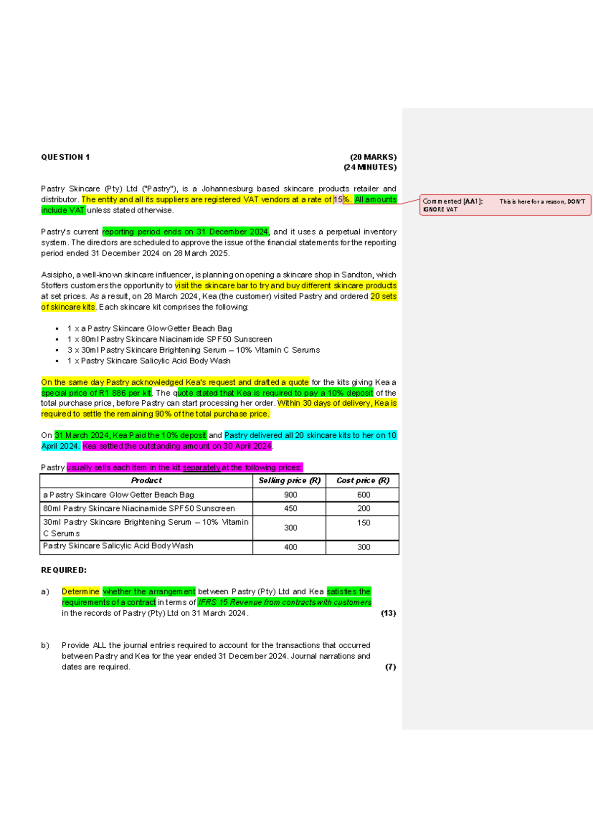 ACC100 AO4 Q1 2024: IFRS 15 Contract Analysis & Journal Entries - Studocu