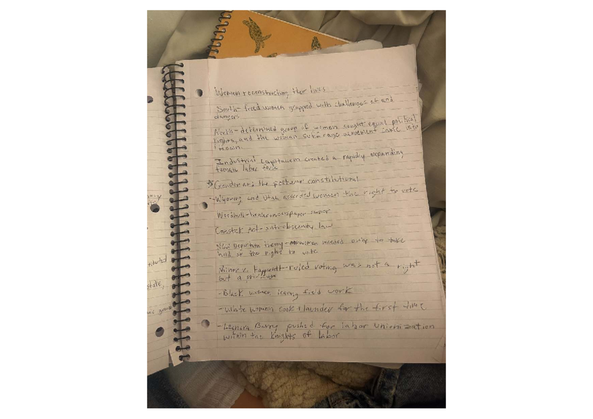 Final Exam Review Notes for Course XYZ: Women's Rights Movement - Studocu
