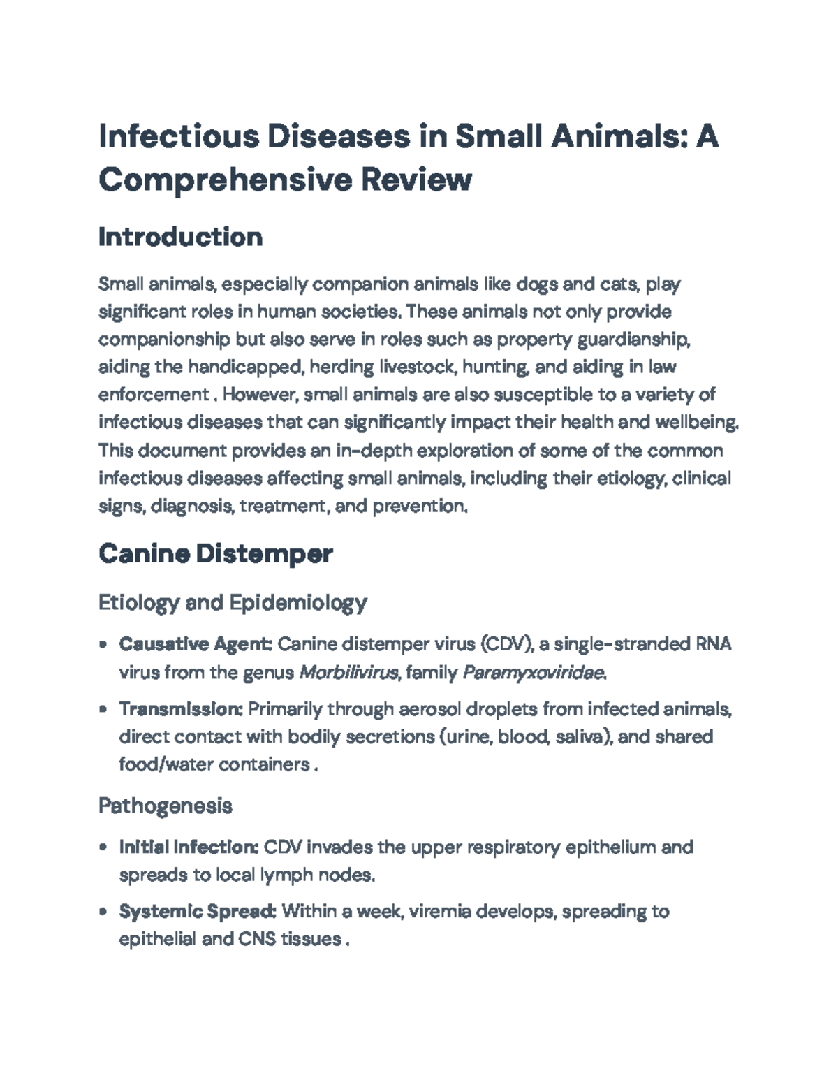 Infectious Diseases in Small Animals: Comprehensive Overview for Owners ...