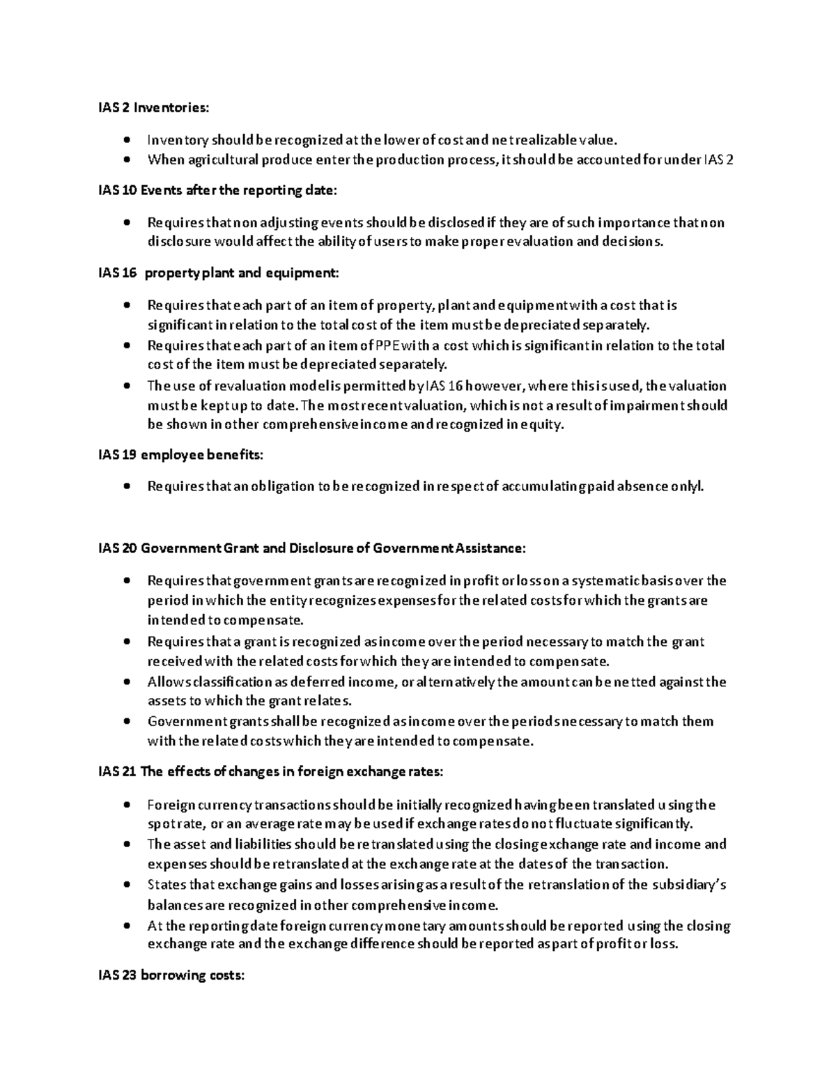 IAS & IFRS - Notes for IAS and IFRS - IAS 2 Inventories: Inventory ...