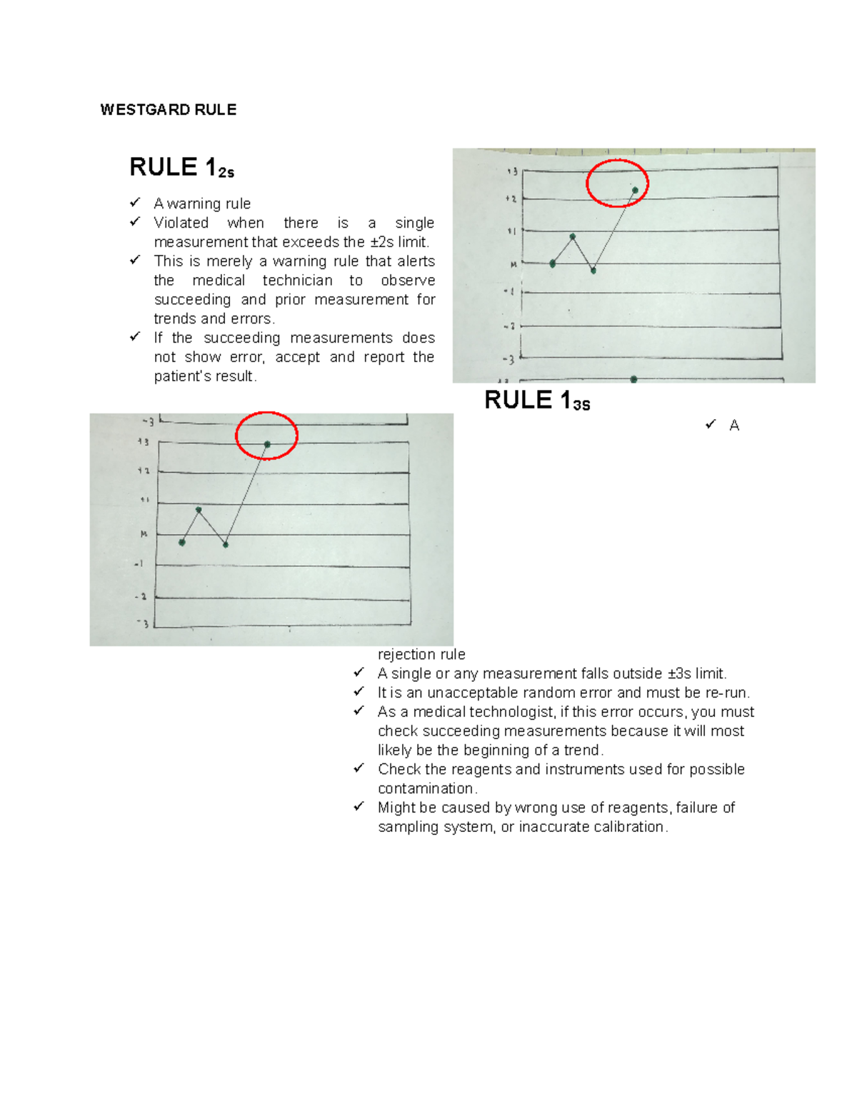 CC - Detailed Explanation of Westgard Rules for Quality Control - Studocu
