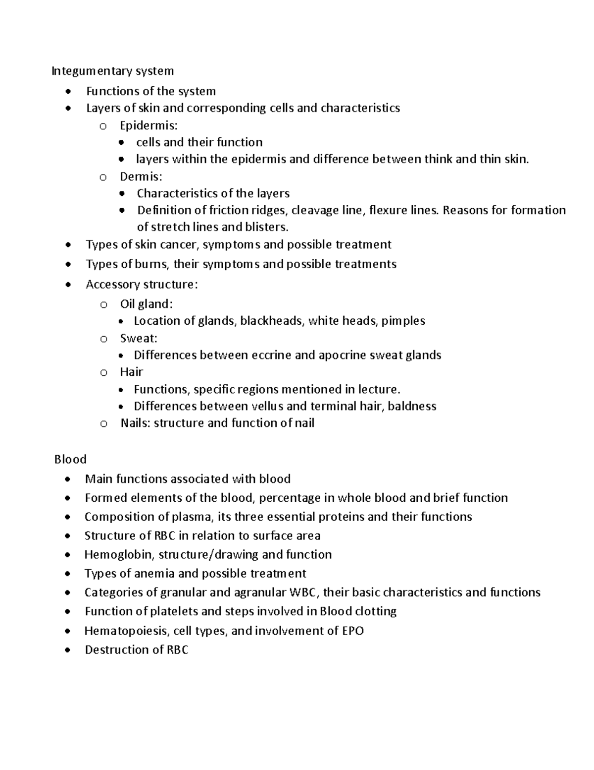 Heart Anatomy and Physiology: Integumentary System & Blood Functions ...
