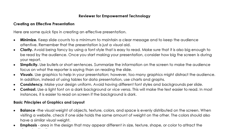 Etech 101: Tips for Creating Effective Presentations - Studocu