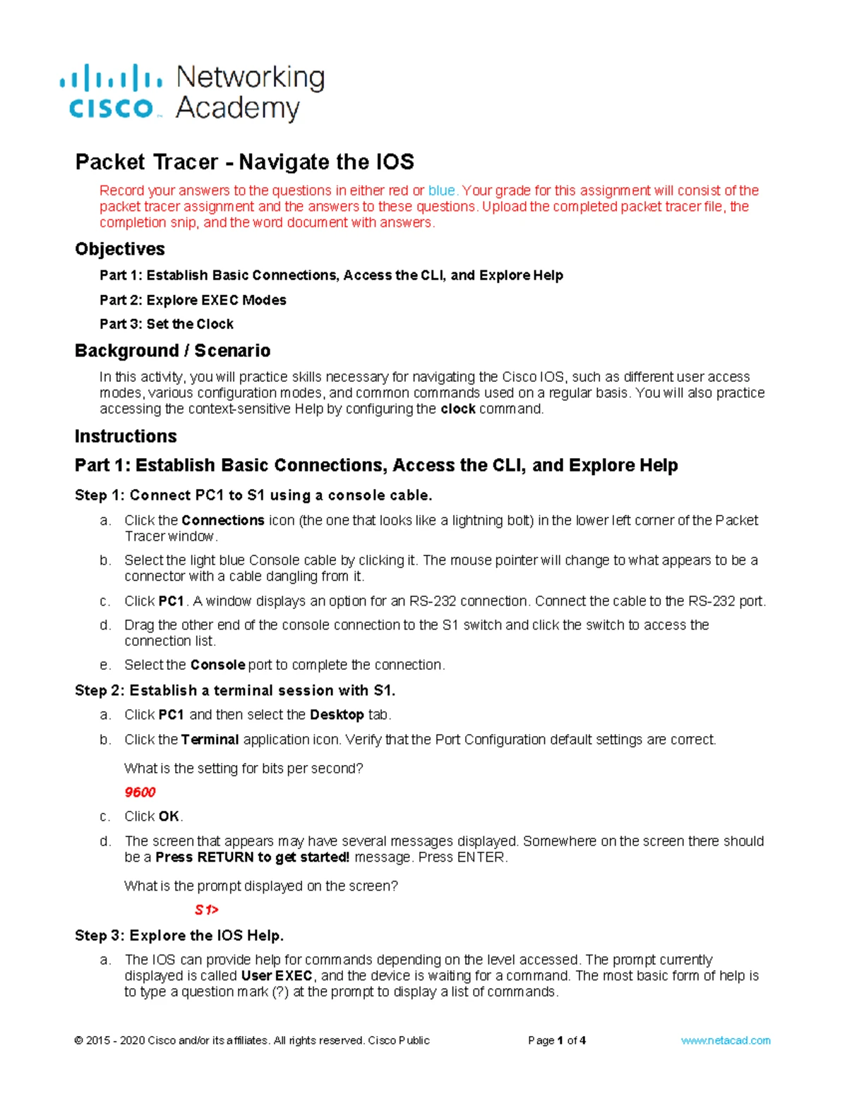 CCNA 1.5.7 Packet Tracer - Network Representation Answers - Studocu
