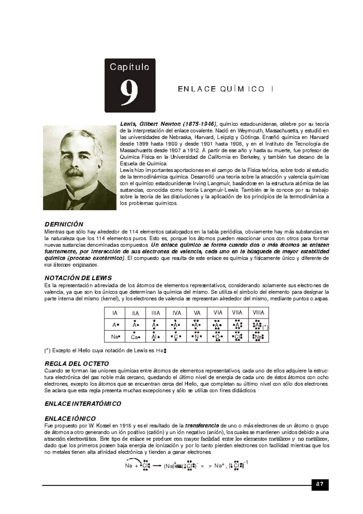 9. Enlace Quimico I - Clases virtuales - TRILCE Capítulo 9 ENLACE ...