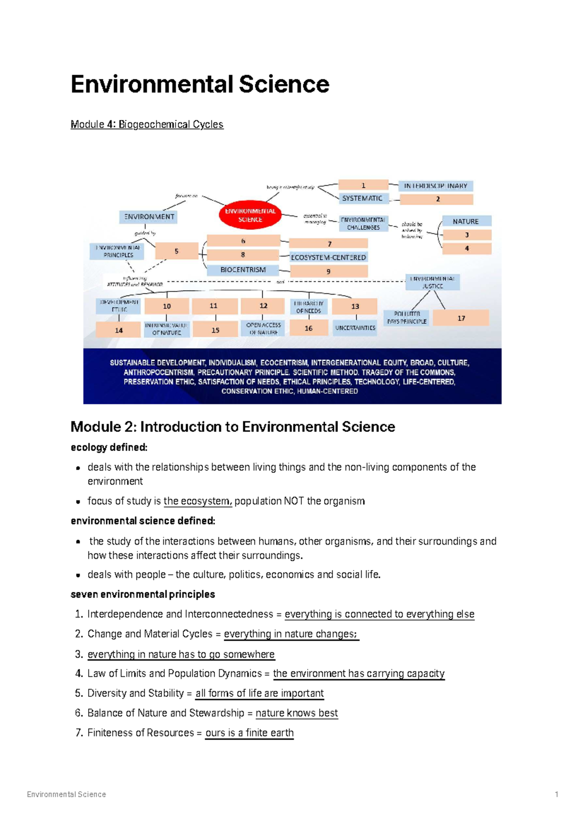 Environmental Science - Modules 2-3 - Environmental Science Module 4 ...