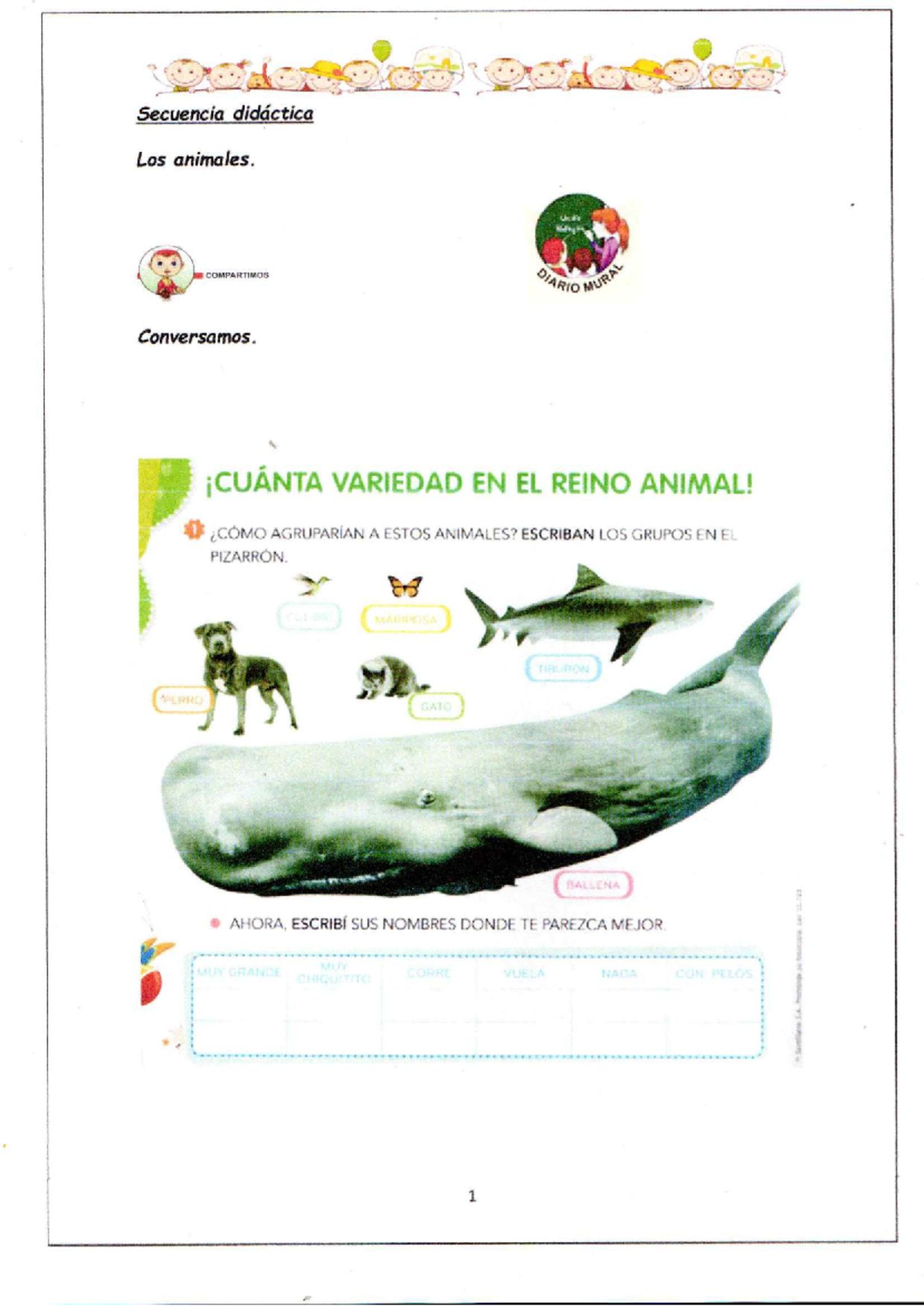 Secuencia Didáctica: Los Animales en 1ro A - 2025 - Studocu