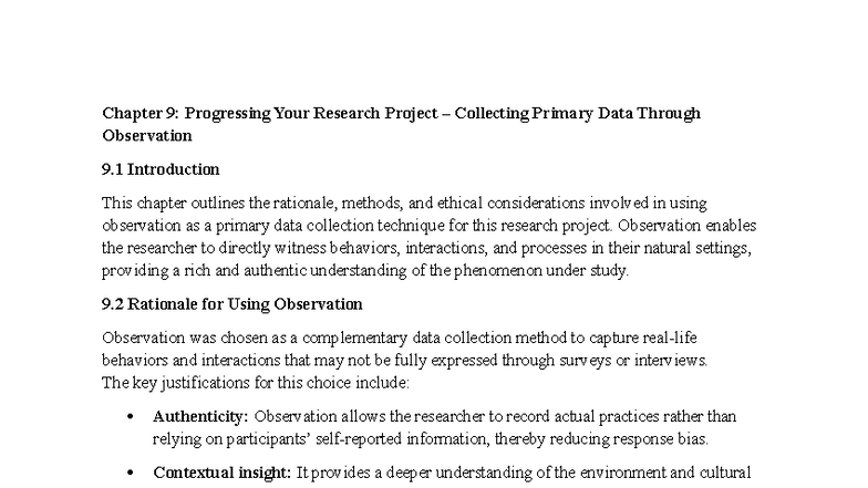 Chapter 9: Collecting Primary Data via Observation Techniques - Studocu