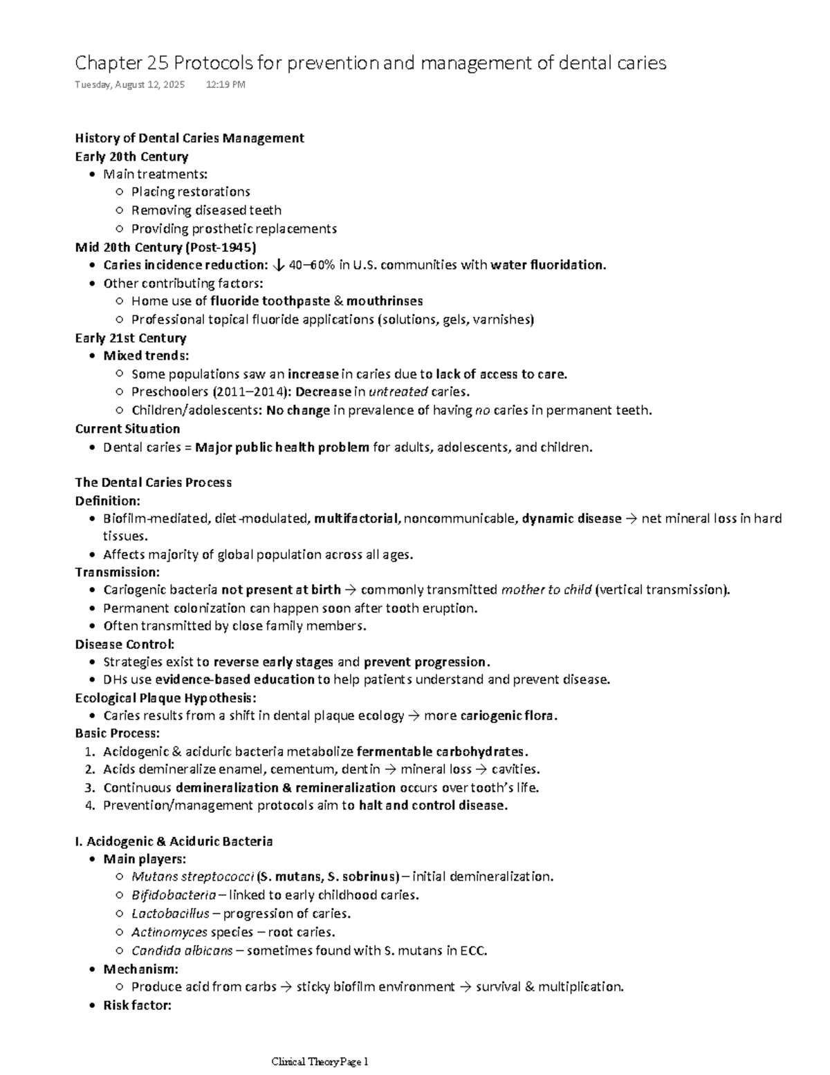 Caries Risk Management Systems: Protocols for Dental Care (DENT 101 ...