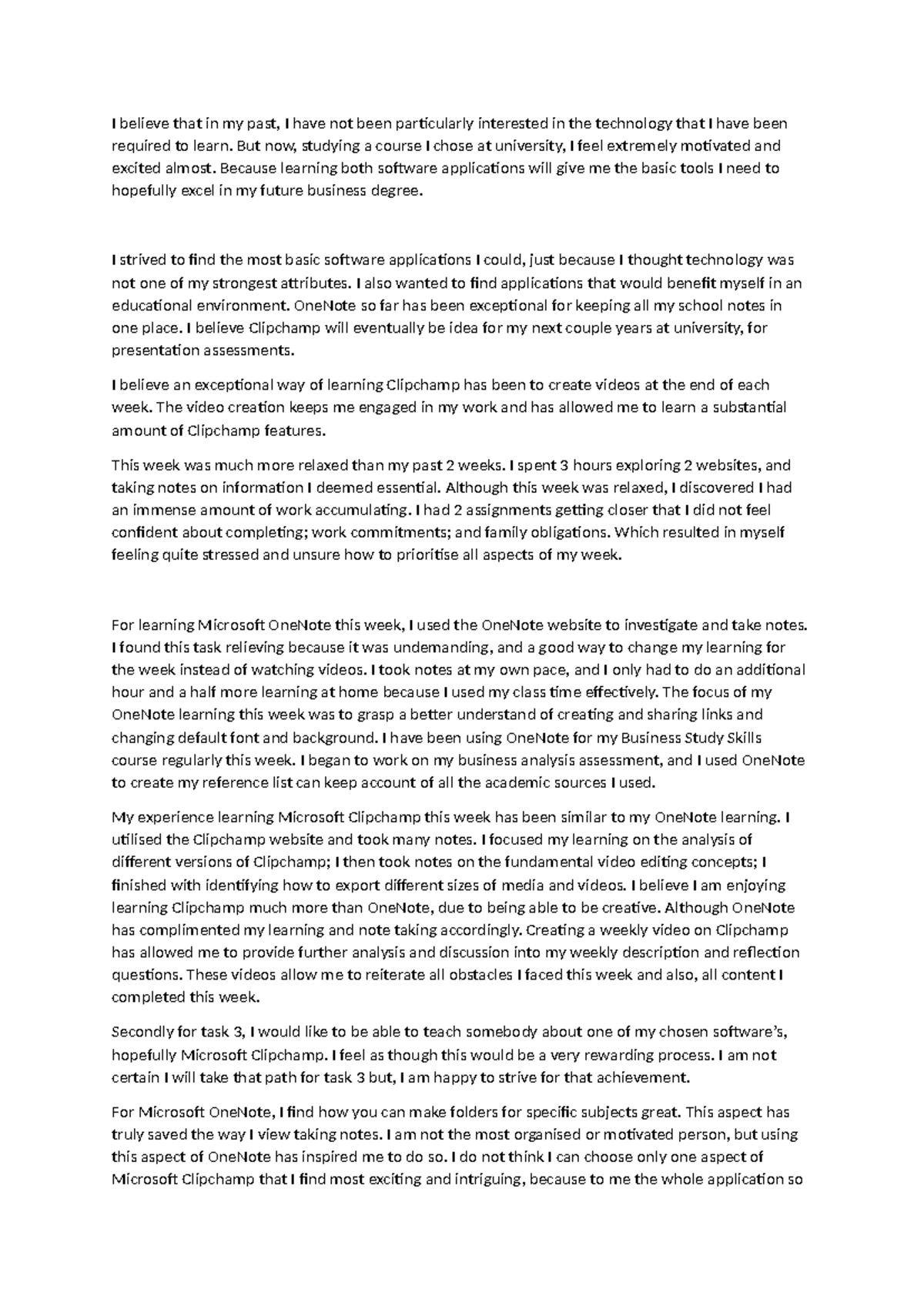 ICT WEEK 6 - Reflections on learning Microsoft OneNote and Clipchamp ...