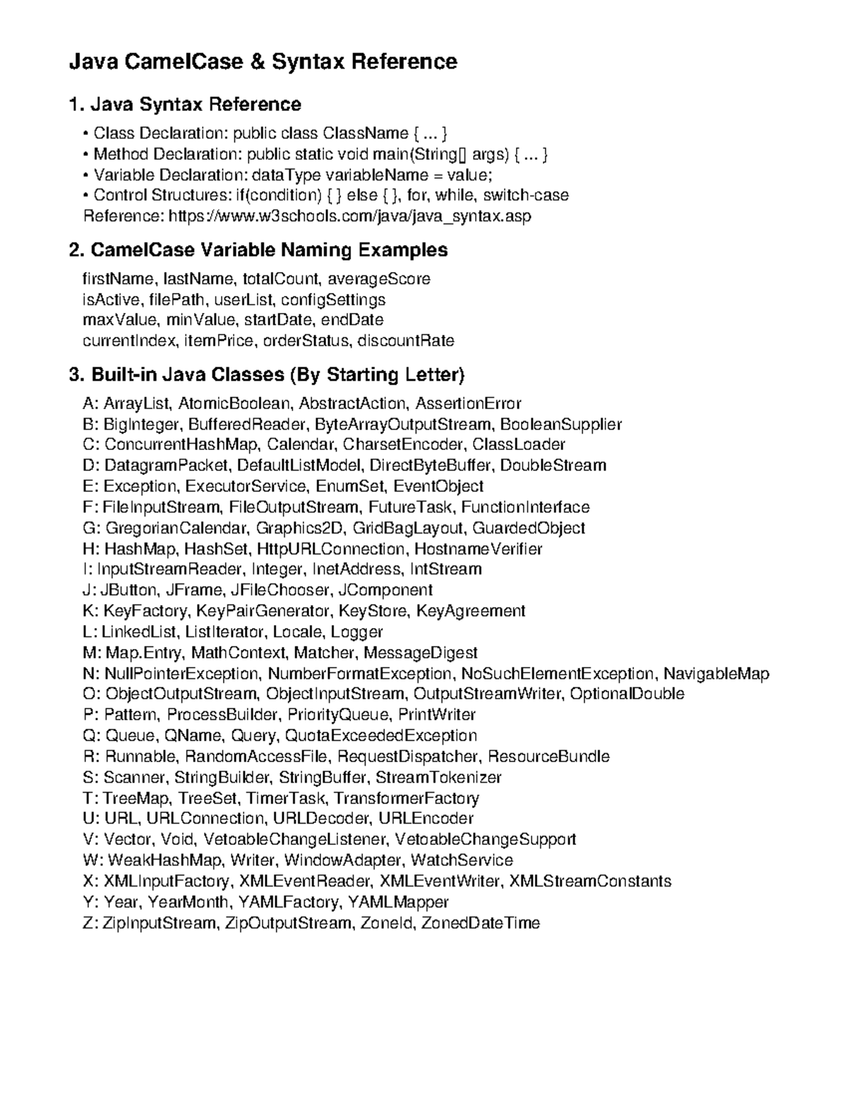 Java (CS101) CamelCase Syntax & Variable Naming Guide - Studocu