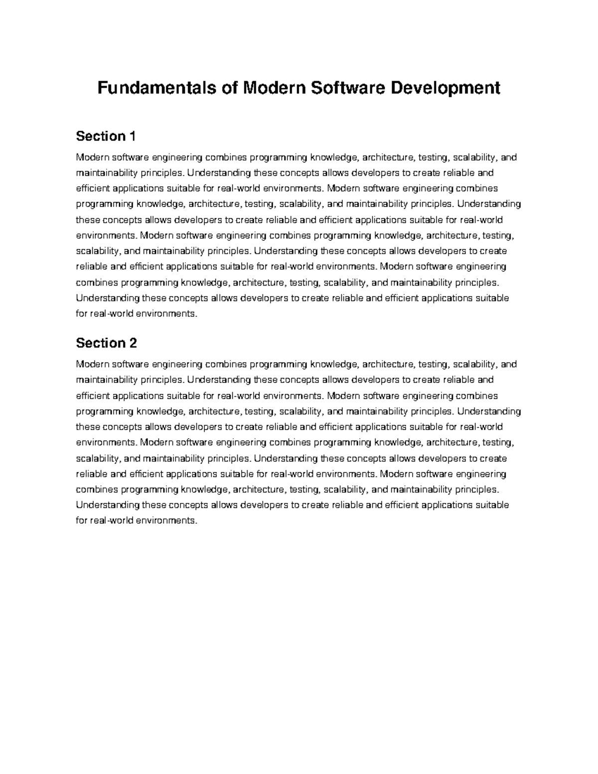 Fundamentals of Modern Software Development: Programming Insights - Studocu