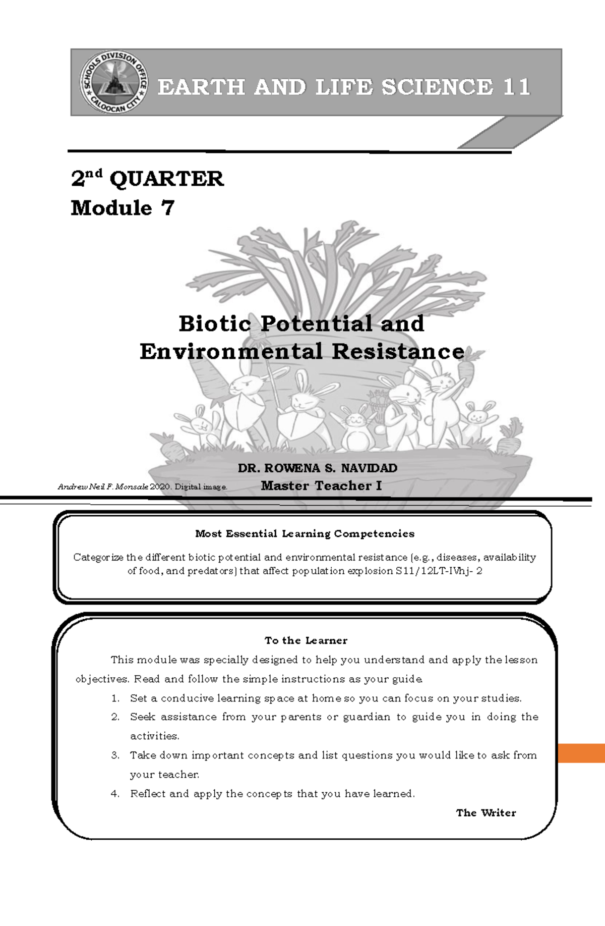 Earth and Life Science Q2 Module 7: Biotic Potential & Environmental ...