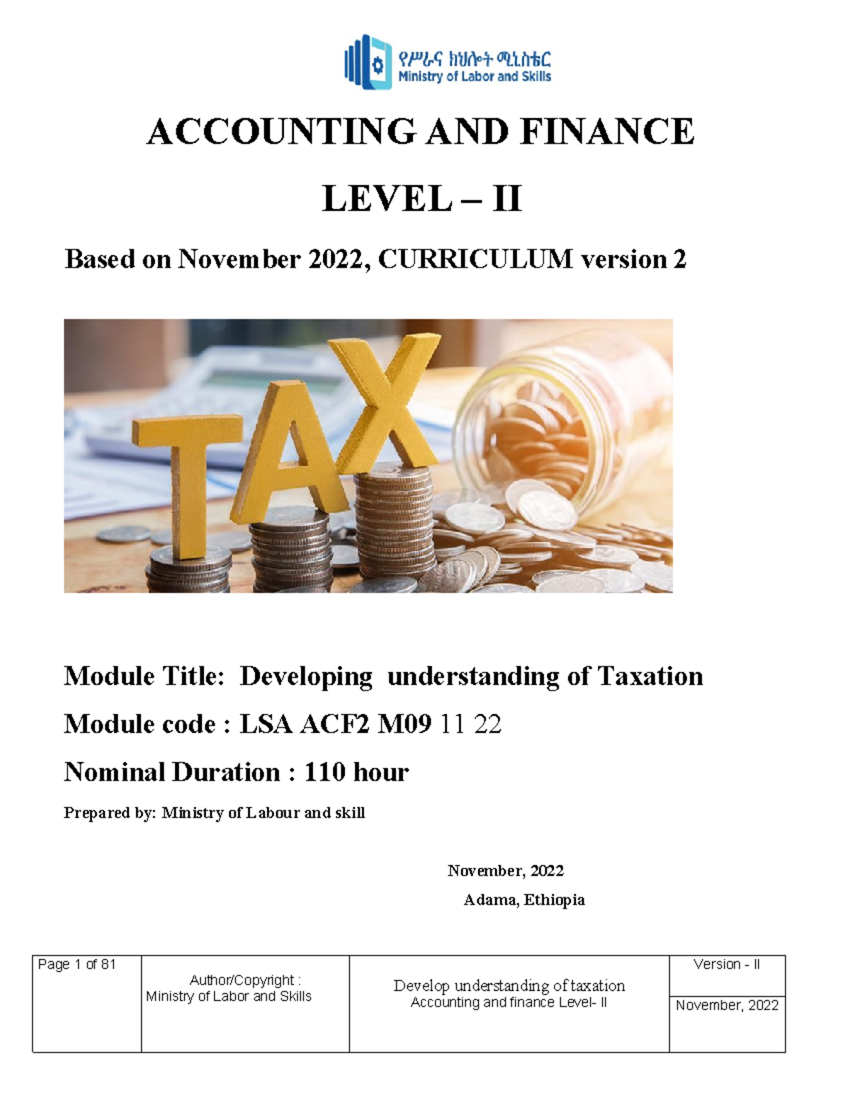 Understanding Taxation: A Guide for Accounting Lv II - LSA ACF2 M09 11 ...