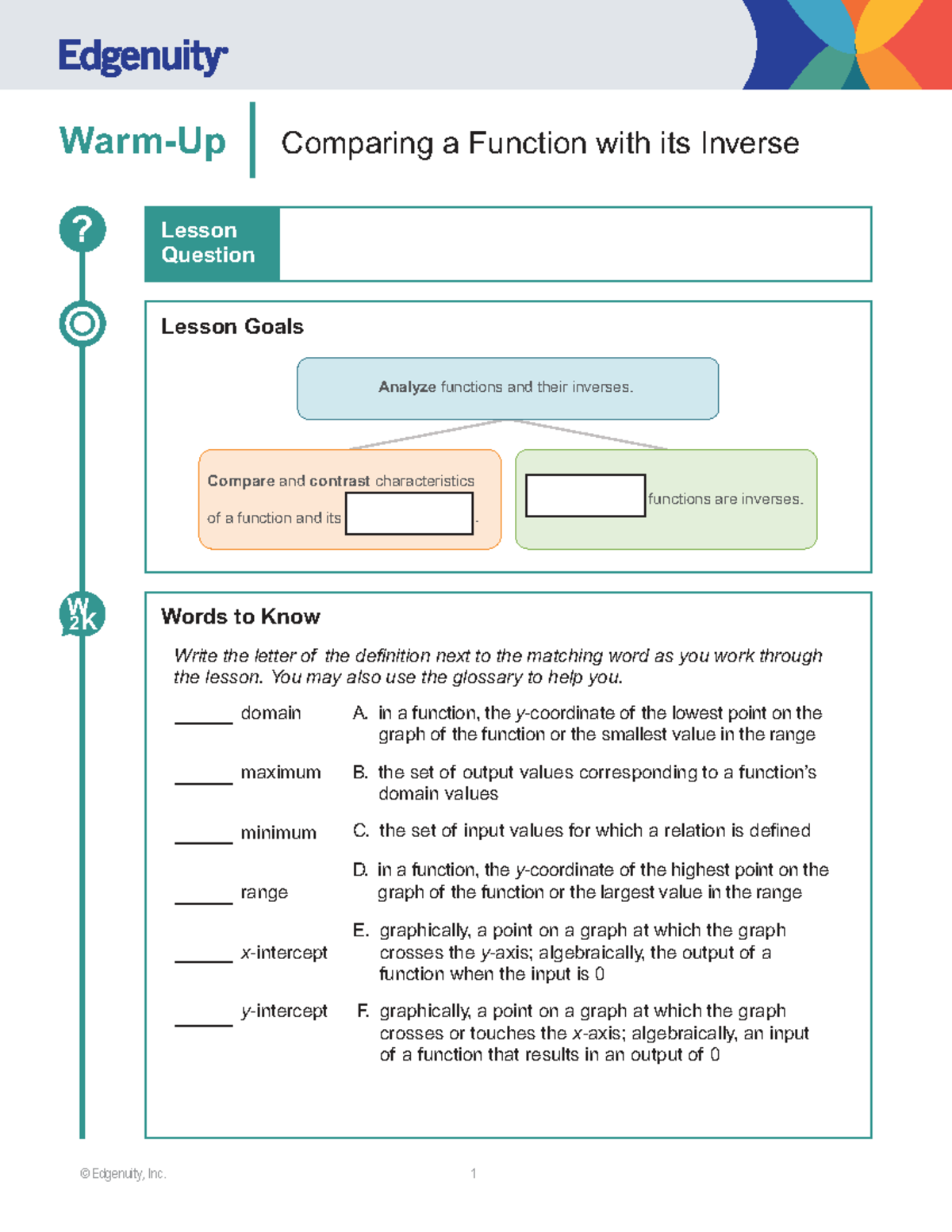 Precalculus A - Unit 1 Part 5: Analyzing Functions & Inverses - Studocu