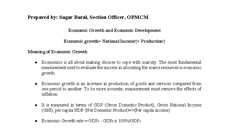 Economic Growth and Development: Key Concepts and Implications - Studocu