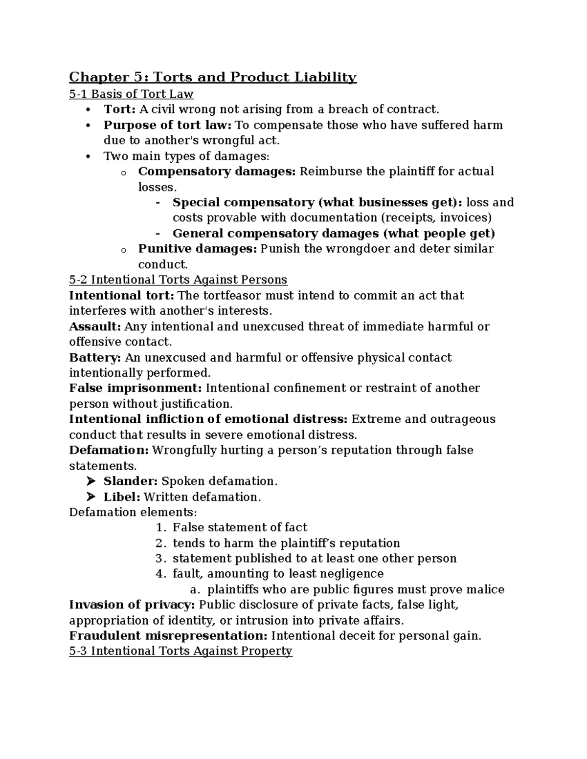 Torts and Product Liability: Overview of Negligence & Strict Liability ...