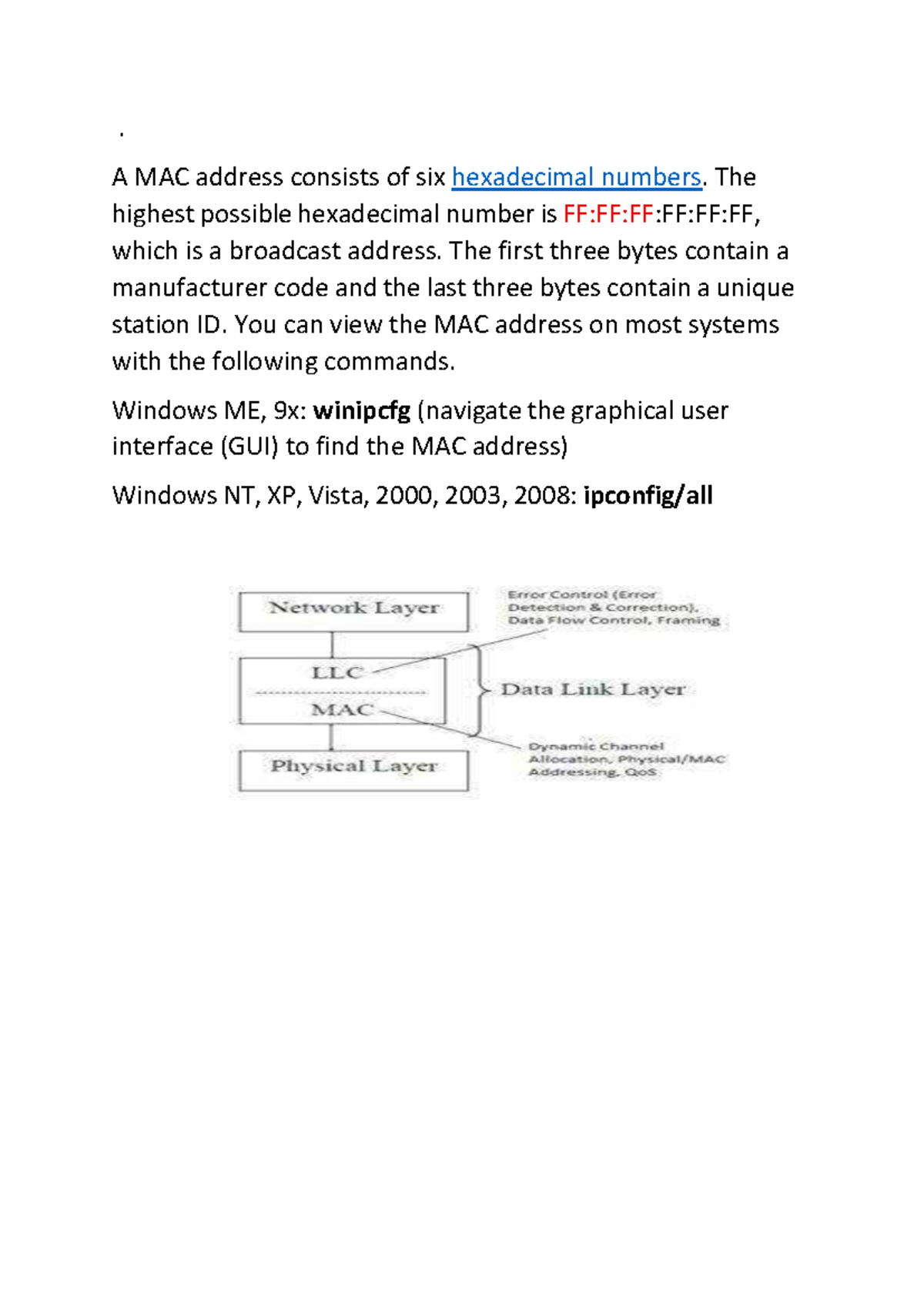 BCA-C252-SM18 - Understanding MAC Addresses and LAN Protocols - Studocu