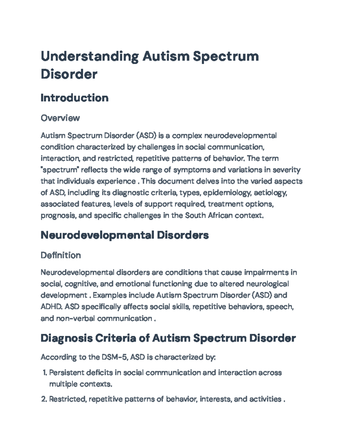 Understanding Autism Spectrum Disorder: An Overview and Context ...