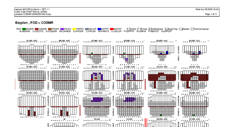 CMA CGM FORT ROYAL (N782) - seacos MACS3 Navis v. NET 1.1 Bayplan - Studocu