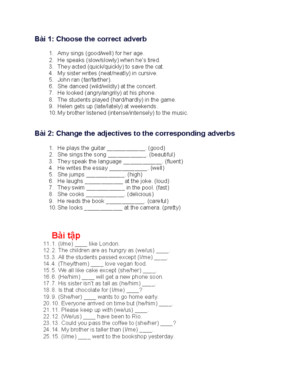 Practice Test 1: Adverbs and Adjective Transformations - Studocu