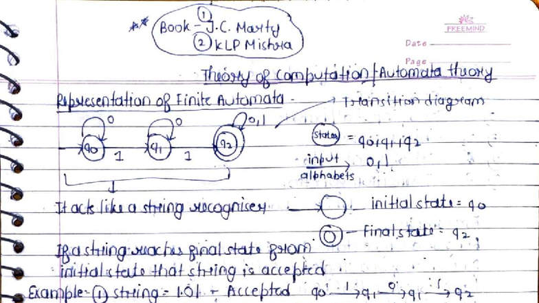 Theory of Computation: Finite Automata and Transition Diagrams (CS101 ...