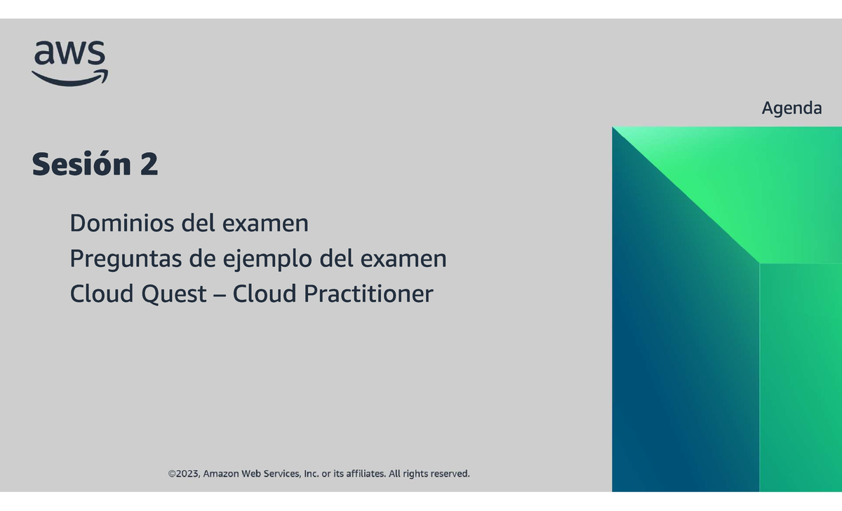 AWS Sesión 2: Dominios y Preguntas de Ejemplo del Examen Cloud ...
