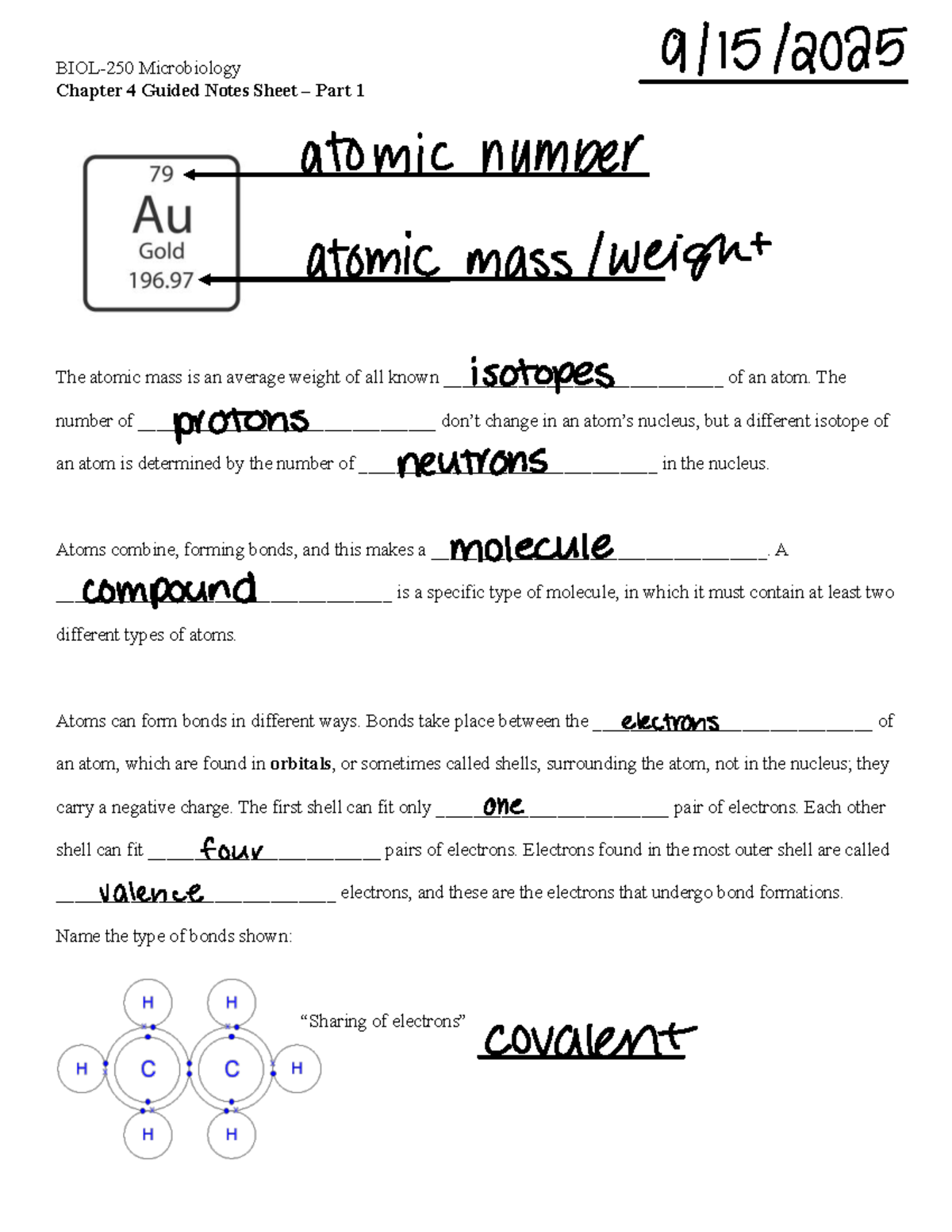 BIOL-250 Microbiology Guided Lecture Notes: Key Concepts and Processes ...