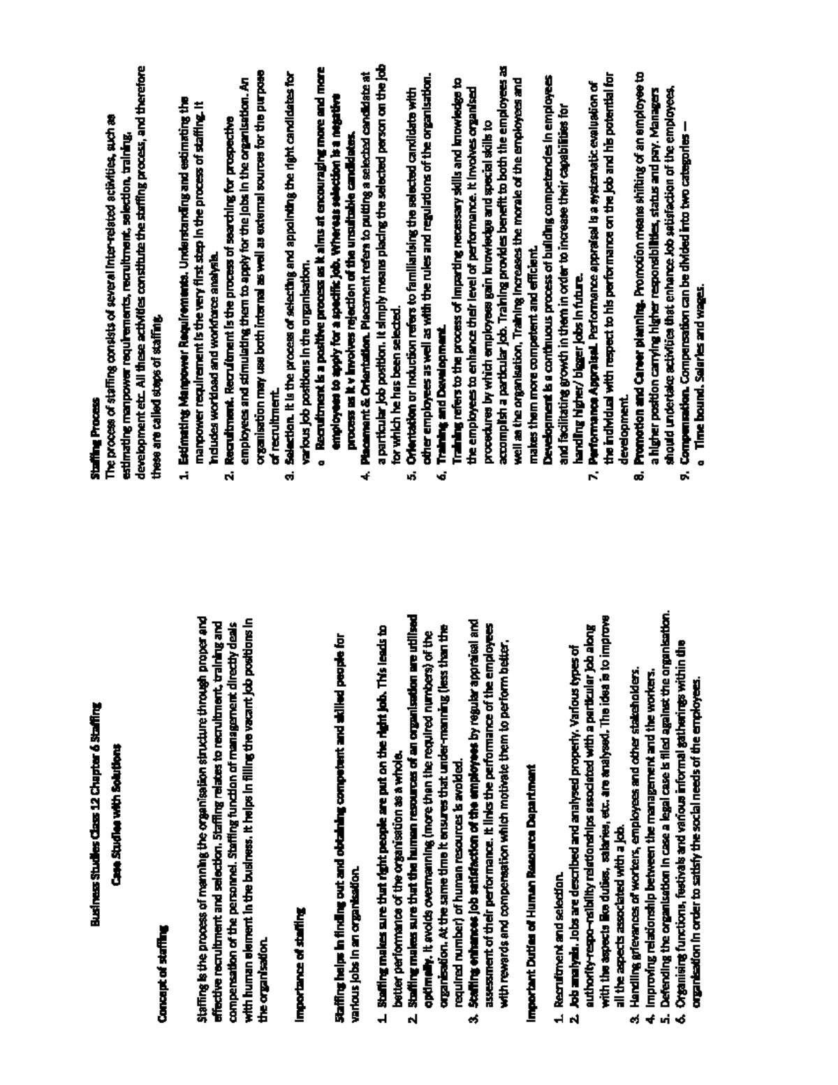Business Studies Class 12 Case Study: Chapter 6 Staffing Process ...
