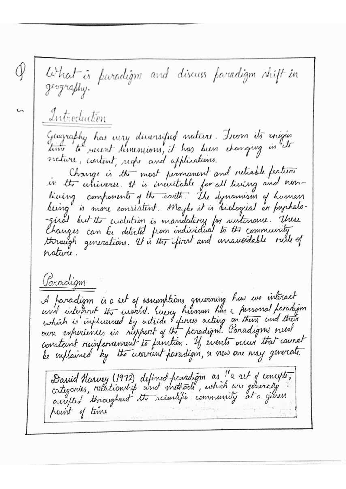Eogt 2 - EOGT - Q What is paradigm and discuss paradigm shift in ...