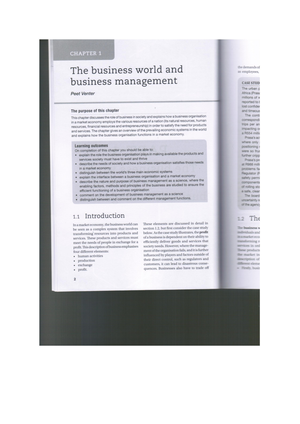 Business Management 1A Chapter 1 - 10 Summary Notes 2019 - MNB1501 ...