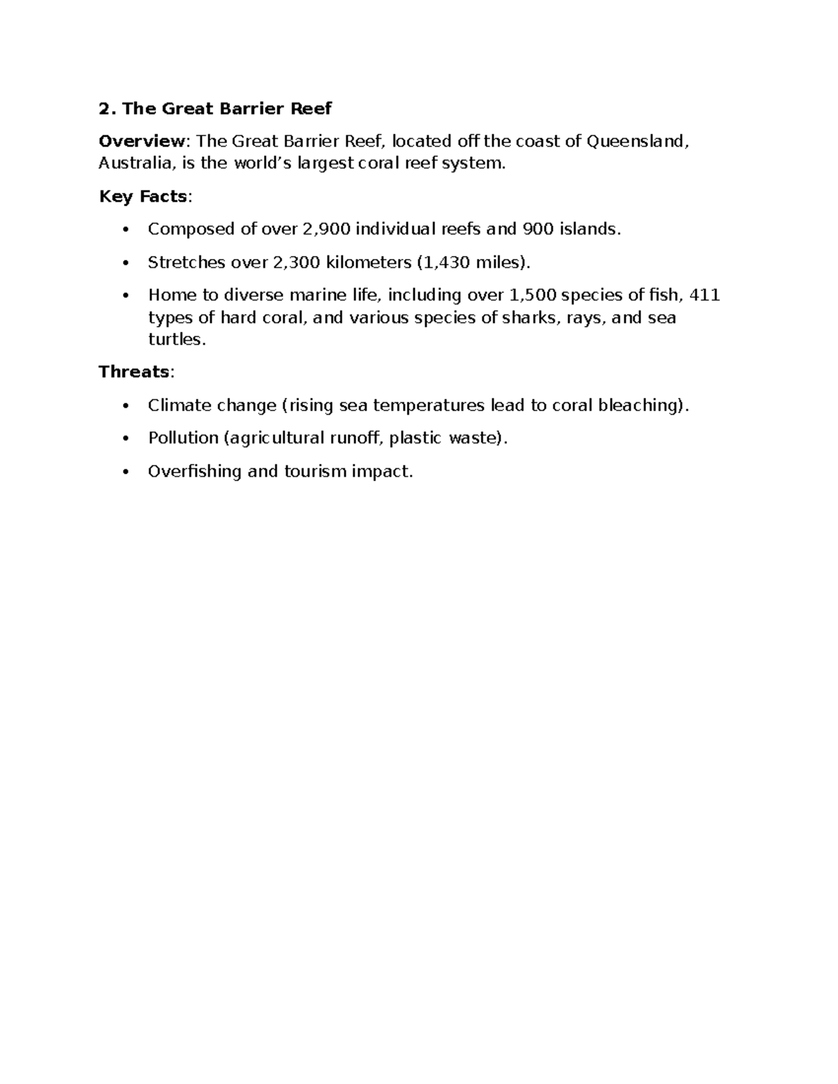 great barrier reef - 2. The Great Barrier Reef Overview: The Great ...