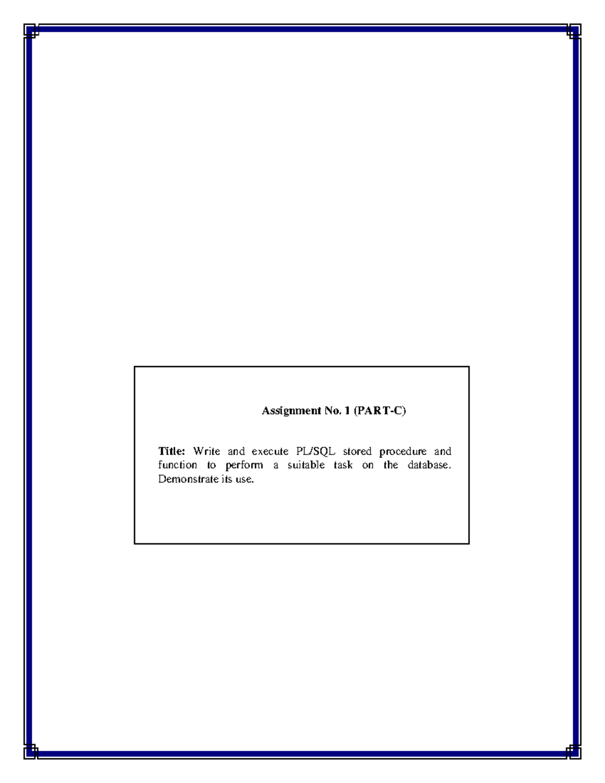 SE IT DBMS Lab Manual - PL/SQL Procedures and Triggers Implementation ...