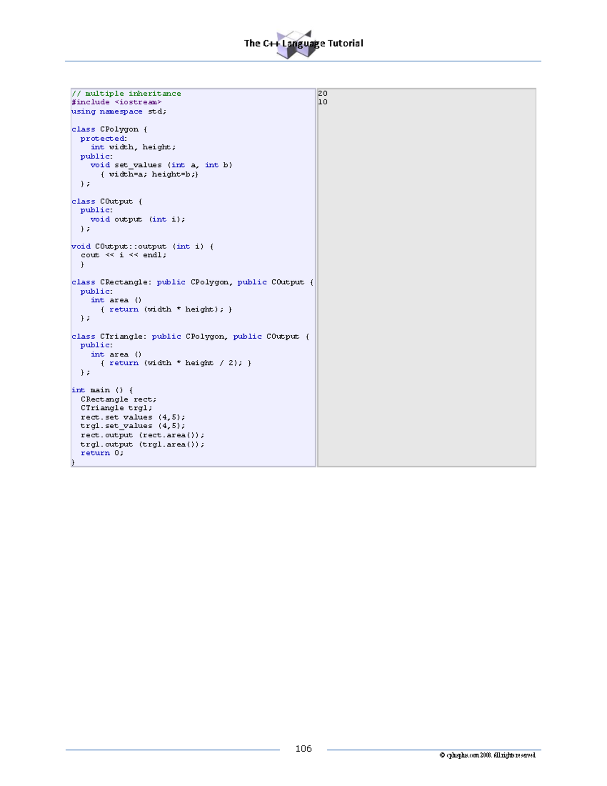 Class polygon multiple inheritance - TThhee C+C+++ LaLanngguuaaggee TuTuttoorriiaall 106 ...