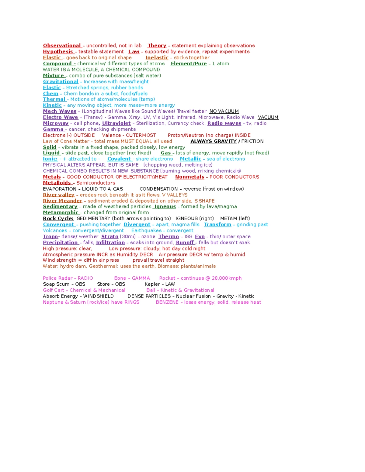 C165 Final Exam Mnemonics: Theory, Laws, and Atomic Structure - Studocu