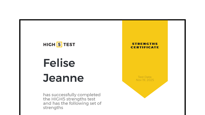 HIGH5 Strengths Test Report - SS TT R R EE N NG G TT H H SS C C EE R R ...