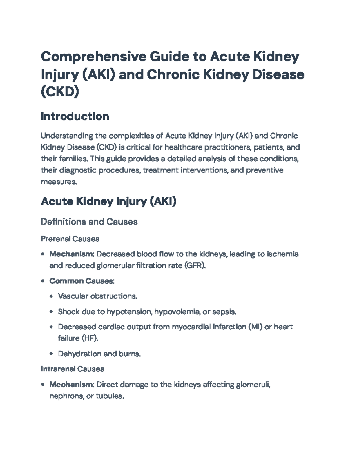 Comprehensive Guide on AKI and CKD Management Protocols - Comprehensive ...