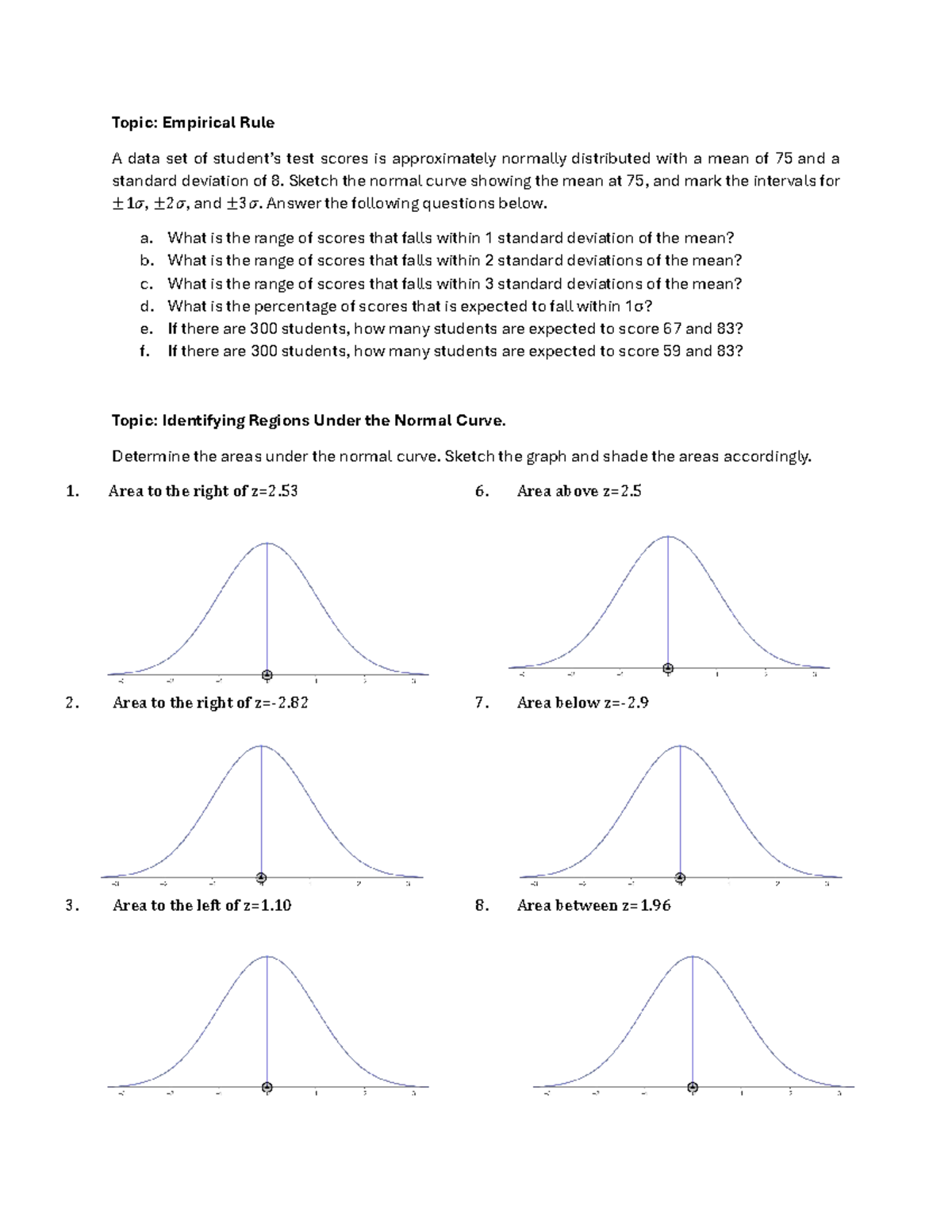 Recitation Chapter 2: Understanding the Empirical Rule and Normal ...