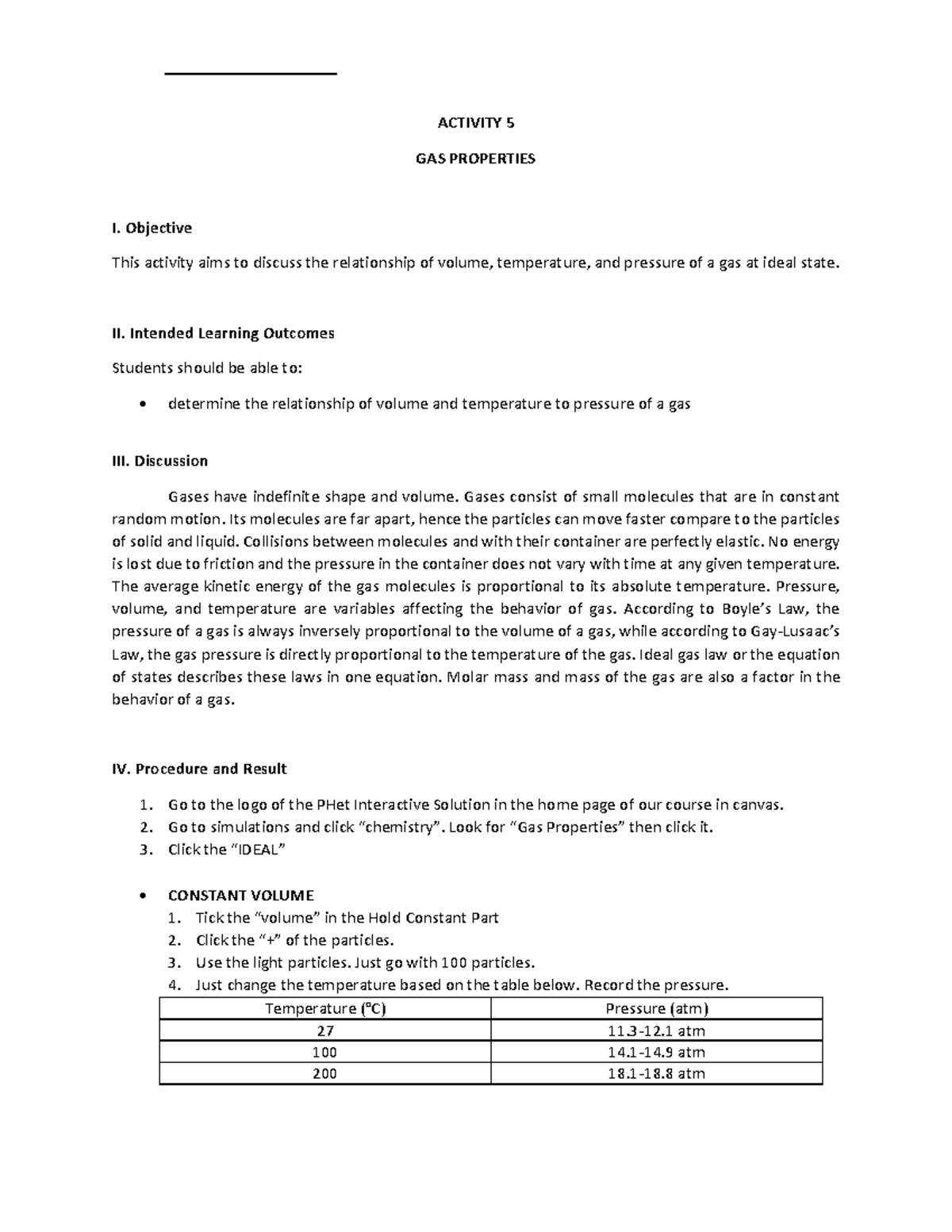 Gas Properties - This discusses the relationship of volume, temperature ...