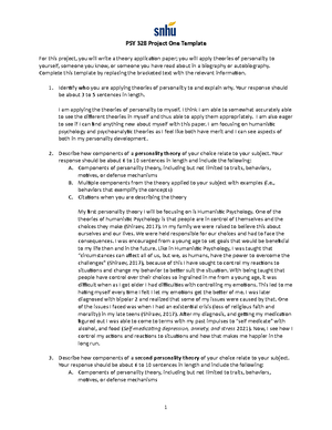 PSY 328 Module One Journal - Next, complete this template by replacing ...