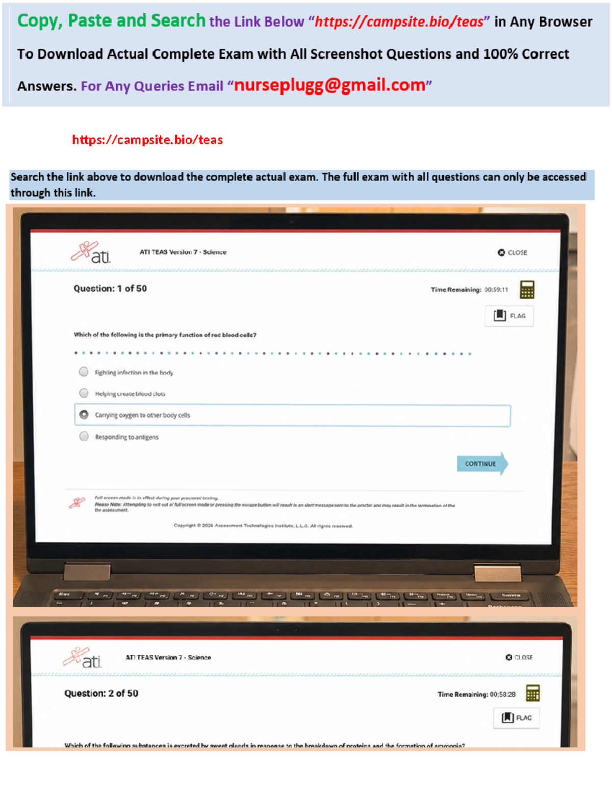 Approved ATI TEAS 7 Exam Screenshots 2026: Complete 4 Versions - Studocu