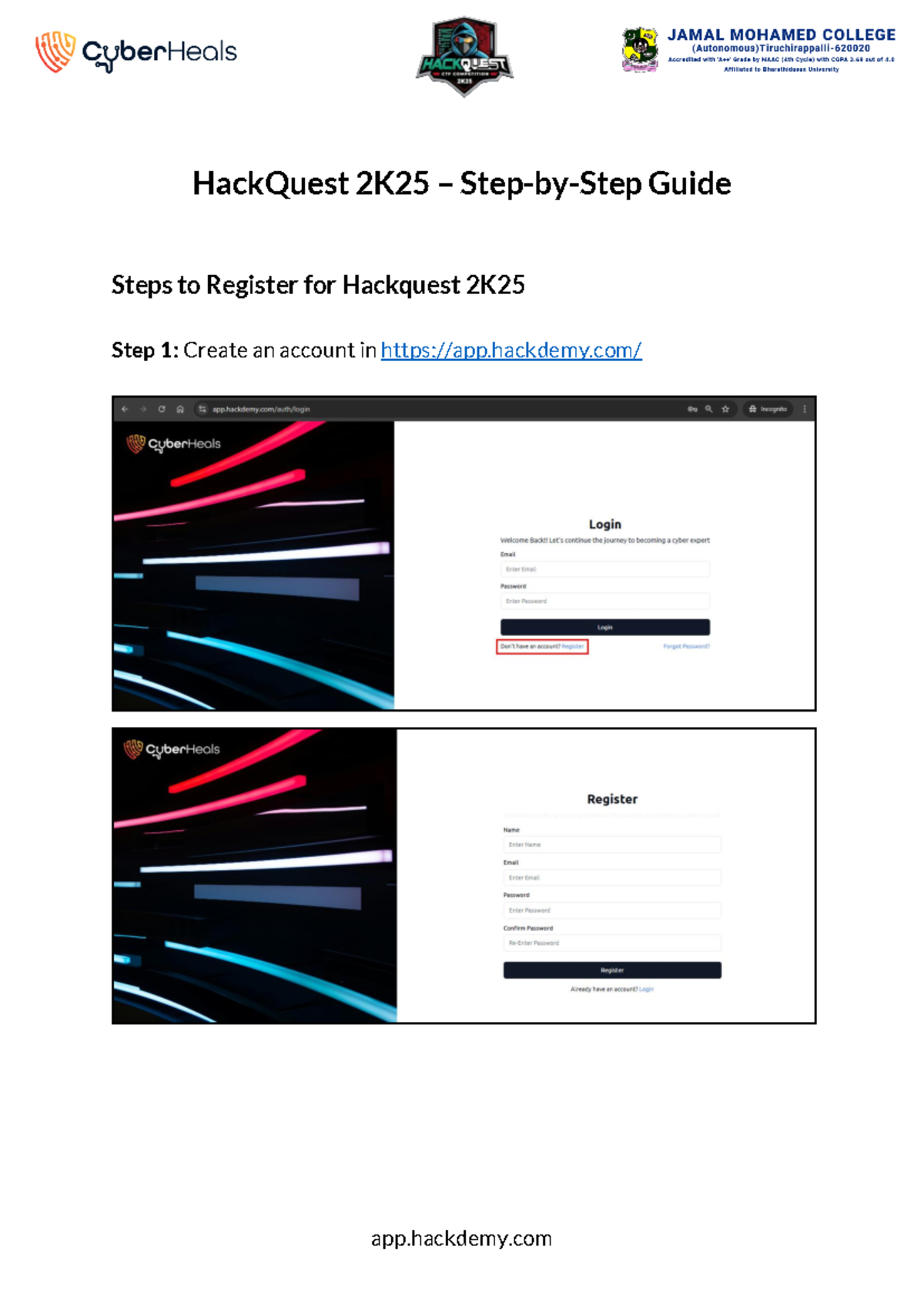 Hackquest 2K25 Step by Step Guide - HackQuest 2K25 – Step-by-Step Guide Steps to Register for ...