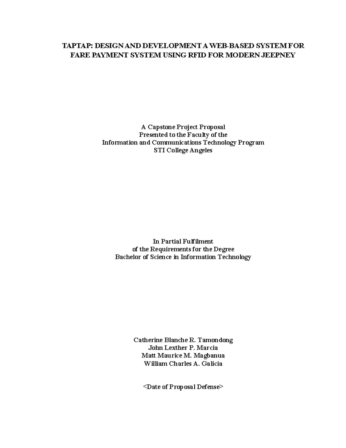 Web-Based RFID Fare Payment System Design for Modern Jeepneys (IT 101 ...