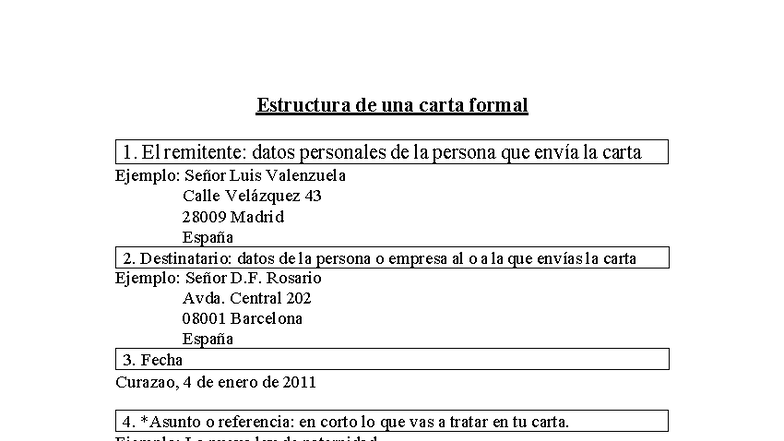 Estructura de una Carta Formal - Tarea de Escritura (KAP) - Studeersnel