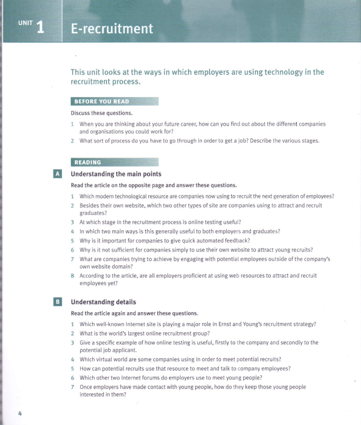 Sách Module 1 E- Recruitment - tiếng anh chuyên ngành quản trị kinh doanh - Studocu