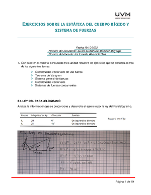 Actividad 1: Ejercicios de álgebra. - Matemáticas y estática para arquitectos - Actividad 1 ...