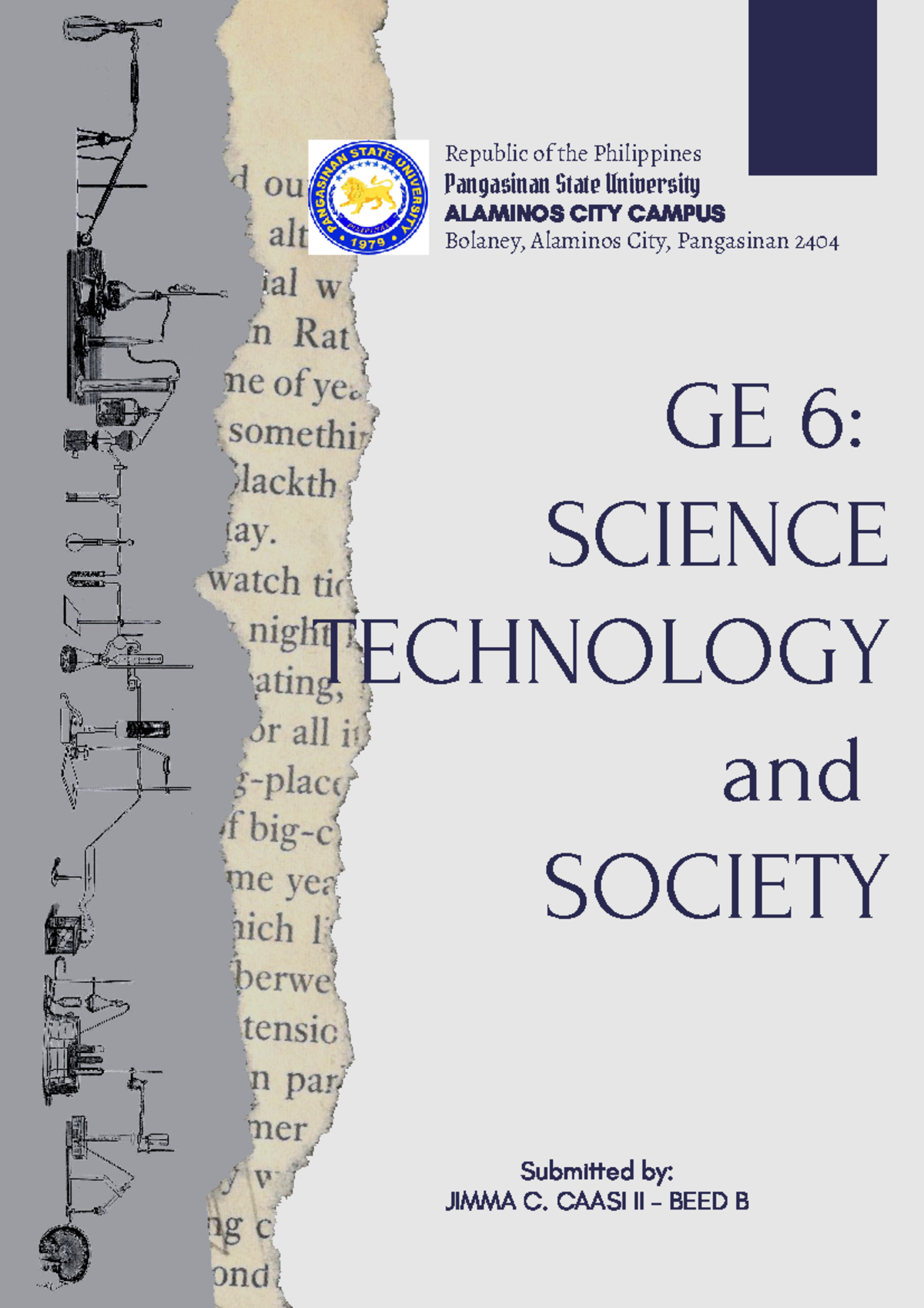 GE6 Activity 3 Jimma Caasi II BEED B - GE 6: SCIENCE TECHNOLOGY and ...