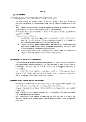 Case Study: Nik Elin Zurina bt Nik Abdul Rashid Anor v Kerajaan Negeri ...